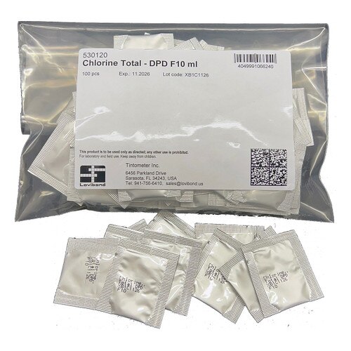 530120 | Lovibond® Chlorine Total DPD F10 Powder Reagents – 100 Pack