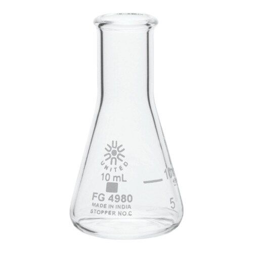 FG4980-10 | 10 mL Flasks, Erlenmeyer, Narrow Mouth, Glass, United (pack ...