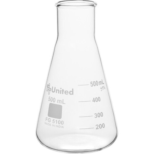 FG5100-500 | 500 mL Flasks, Erlenmeyer, Wide Mouth, Glass, Graduated ...